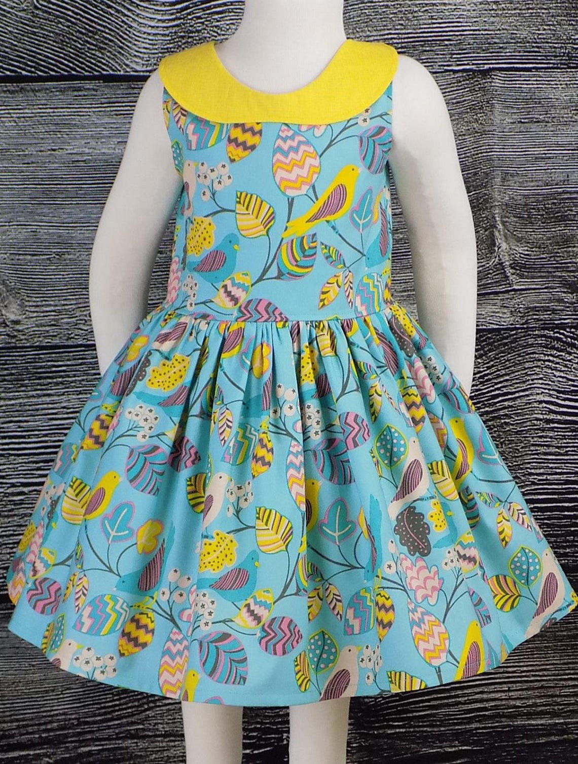 Girls, Easter Dress, Spring, Birds, Eggs, Blue, Yellow, Church, Party ...