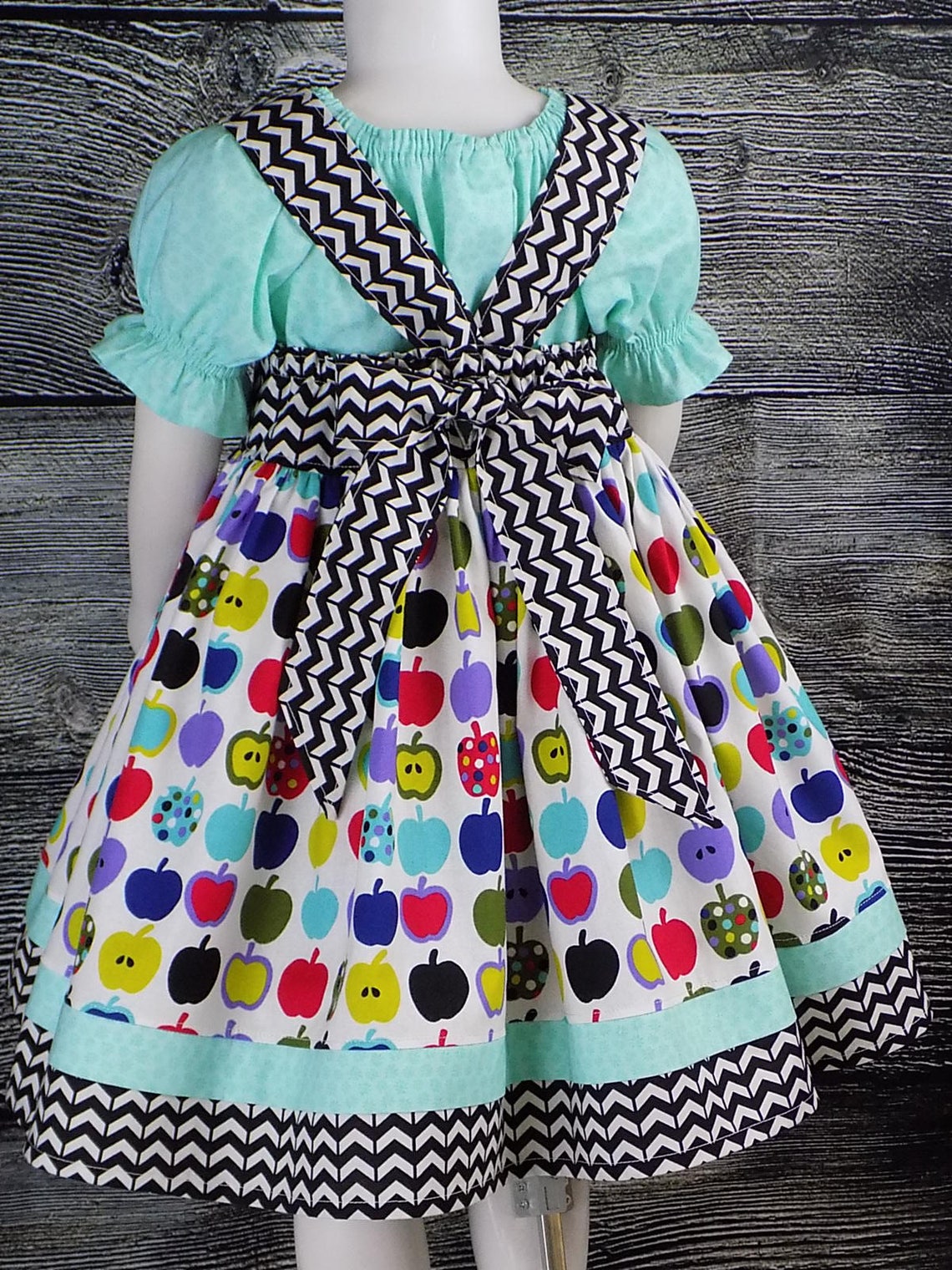Girls Apple Dress Back to School Dress First Day School - Etsy
