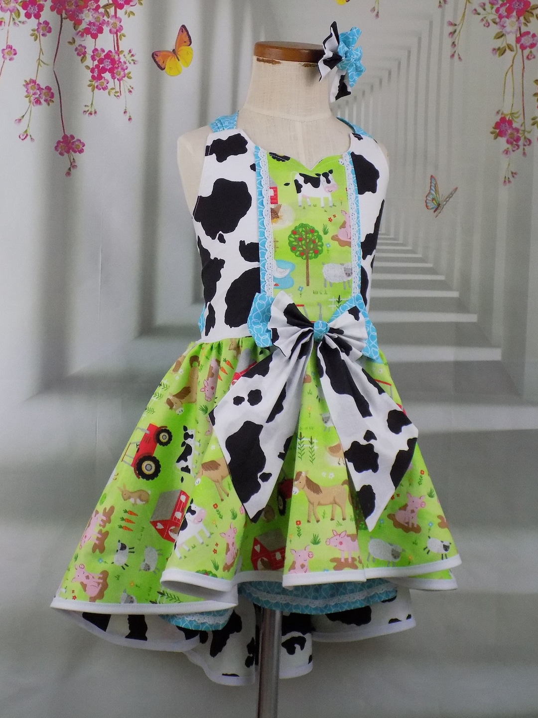 Girl Farm Outfit, Pageant, Farm Casual Wear, 1st Birthday, Chicken, Pig ...