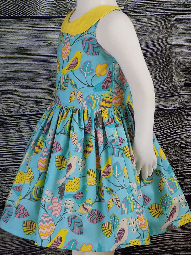 Girls Easter Dress Spring Birds Eggs Blue Yellow - Etsy