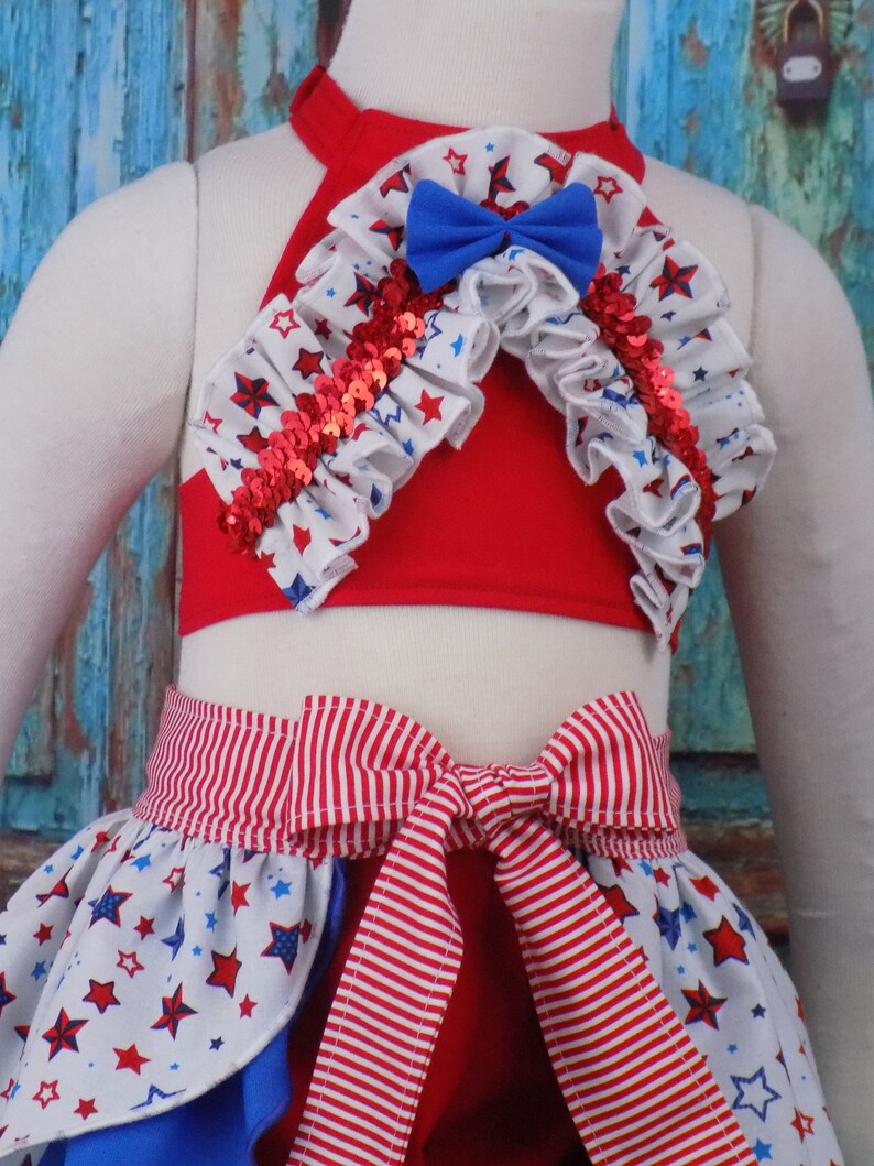 Red White Blue OOC Patriotic Pageant Wear Girls 4th of July - Etsy