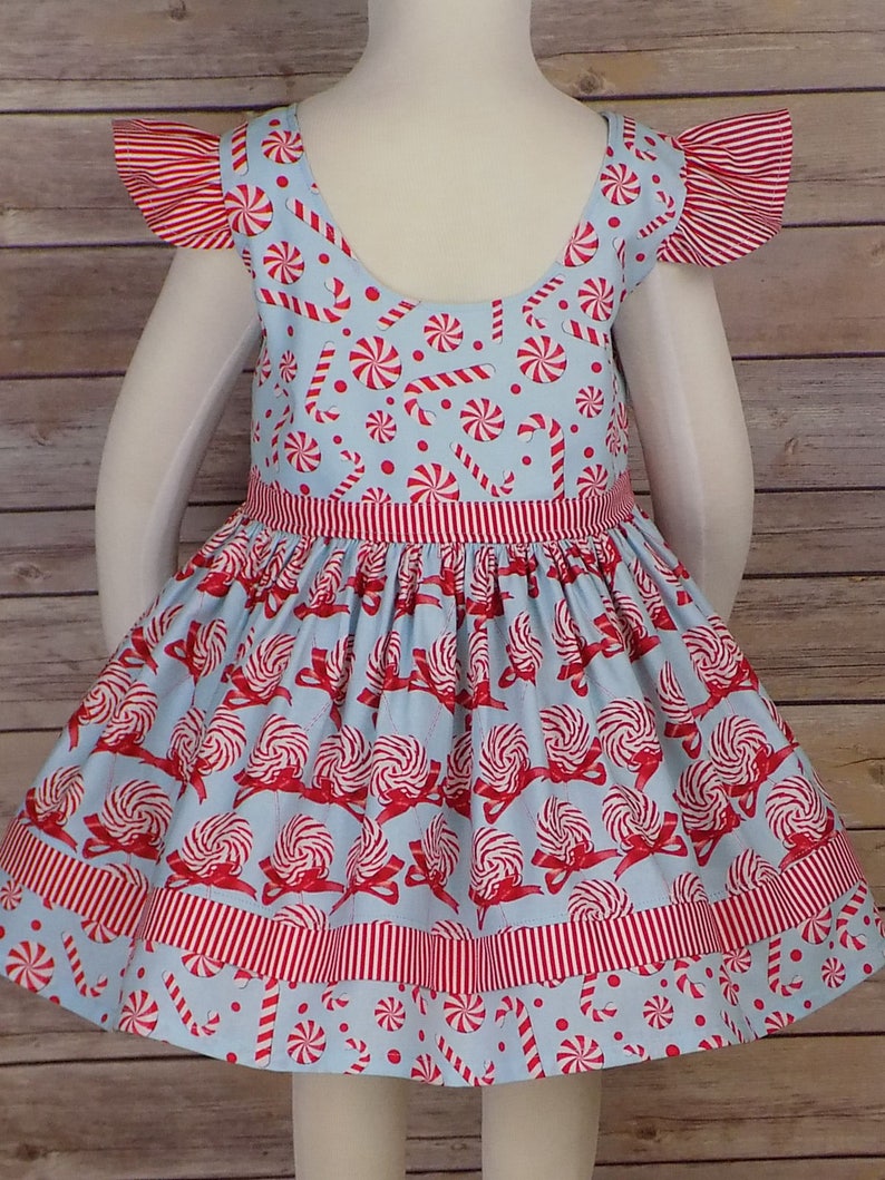 Girls Candy Cane Dress Christmas Dress Red Peppermint | Etsy