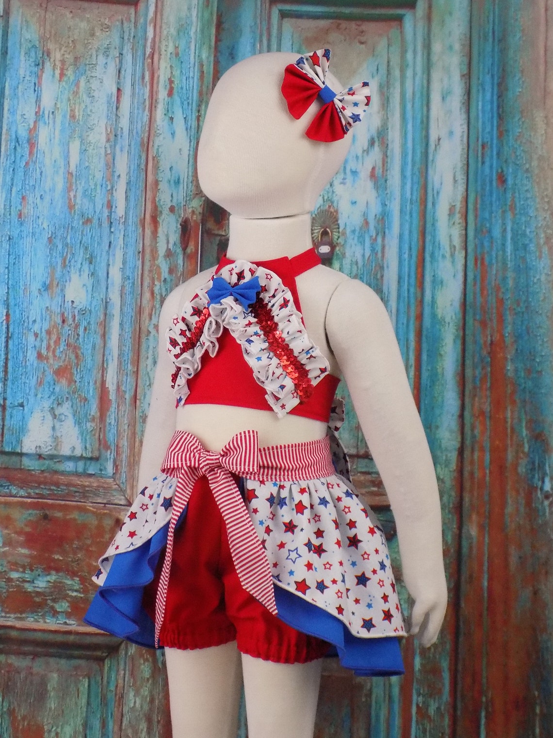 Red White Blue OOC Patriotic Pageant Wear Girls 4th of July - Etsy