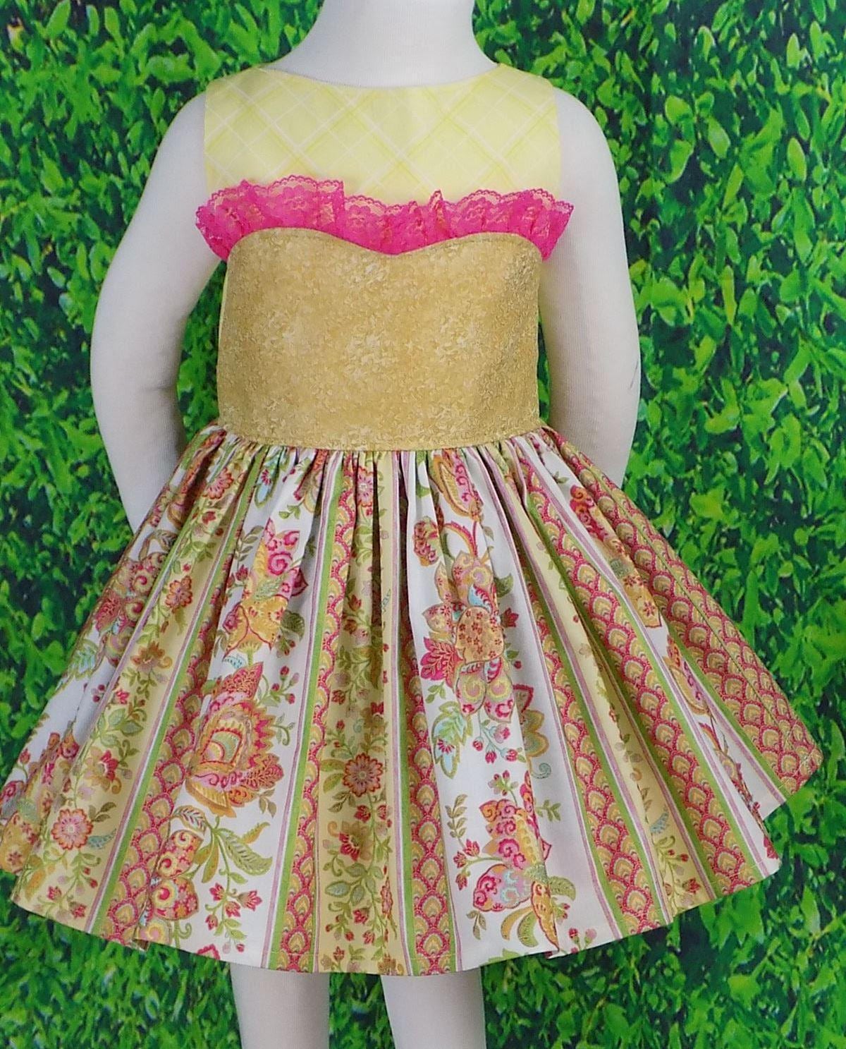 Girls, Spring Dress, Easter Dress, Summer, Toddler, Gold, Pink, Yellow ...
