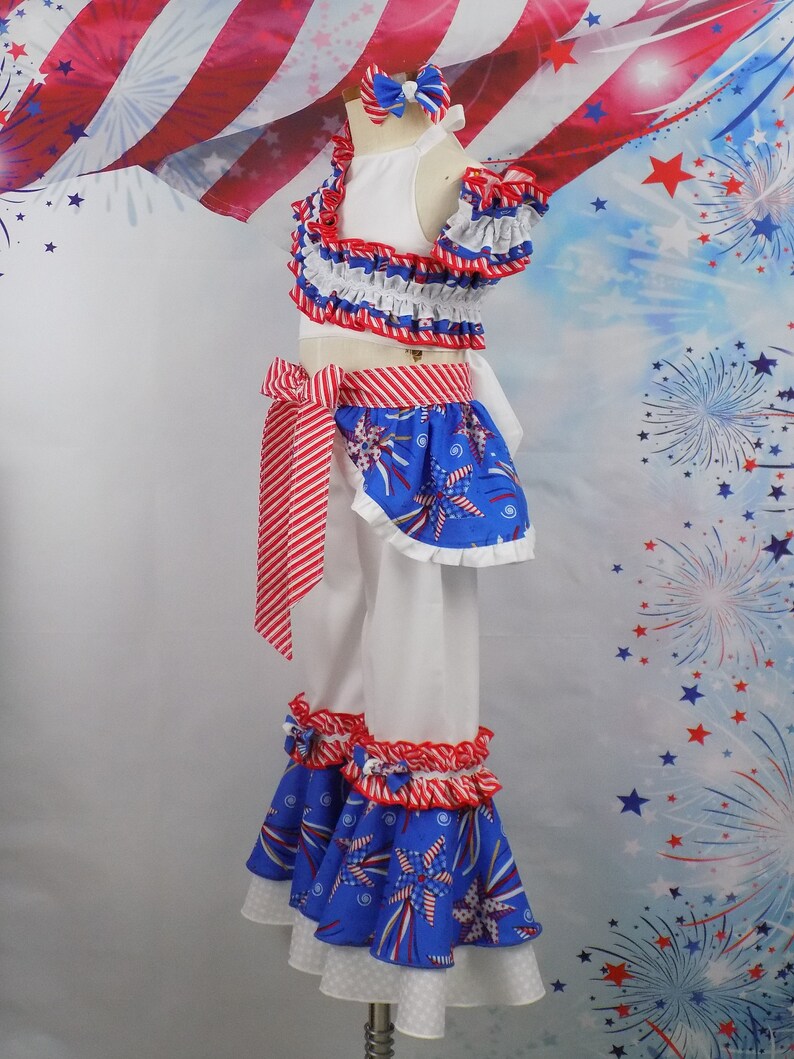 Patriotic Pageant Wear Girls 4th of July Outfit Red White - Etsy