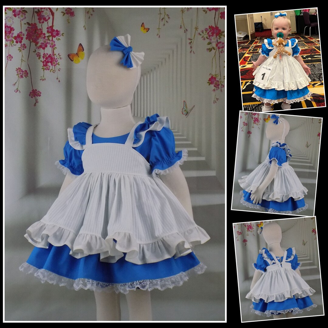 Girls Pageant OOC or Halloween Set, Blue Under Dress With Lace Trim ...