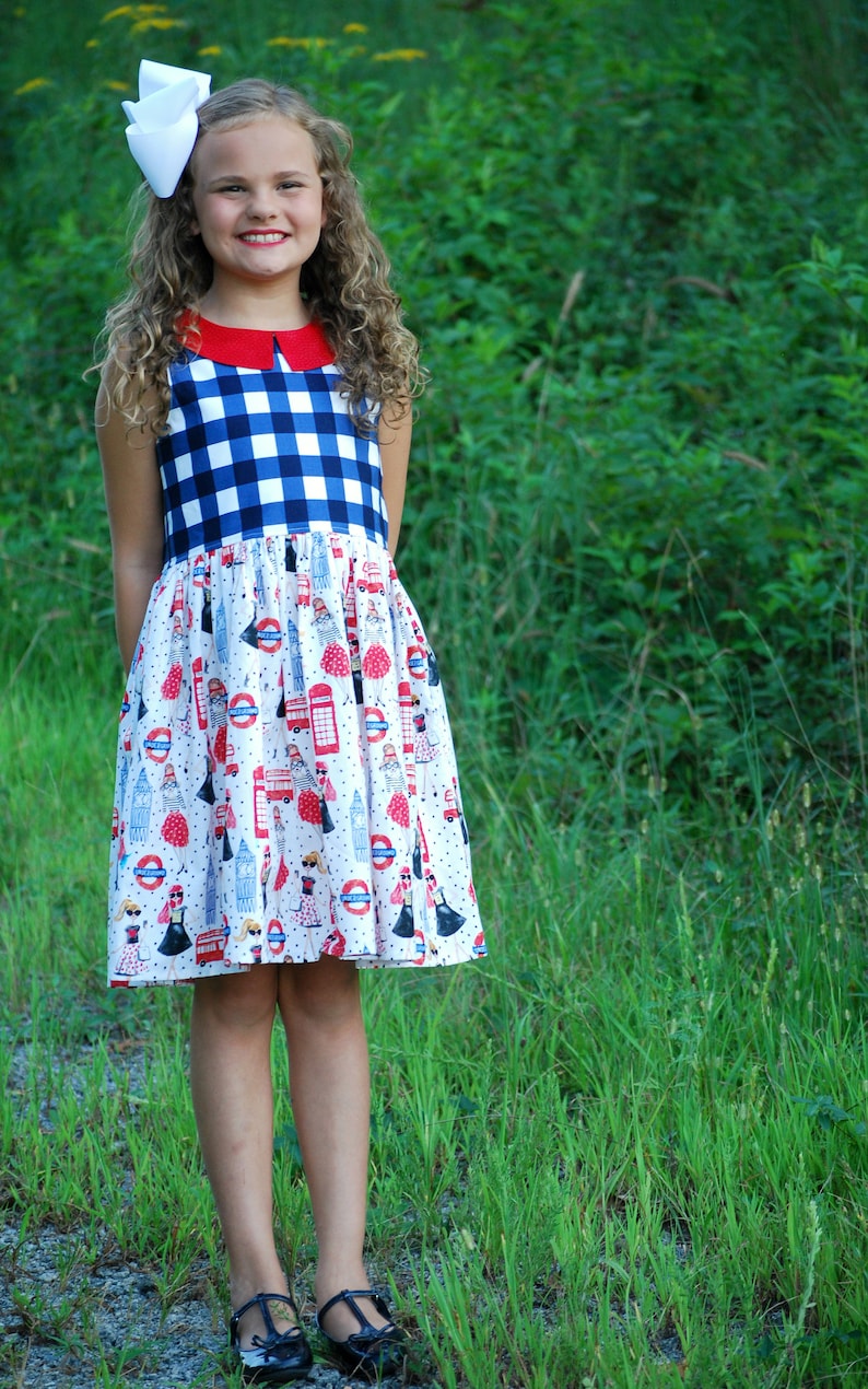 Girls Back to School Dress Gingham Dress London Summer | Etsy