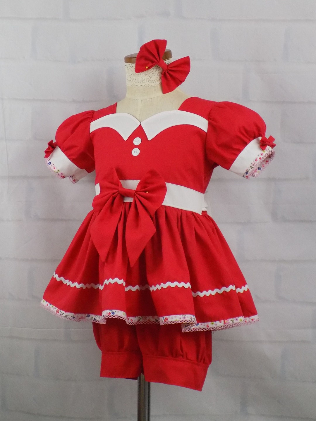 Girls Solid Casual Wear Outfit, Red, White, Pageant Outfit, Toddler ...