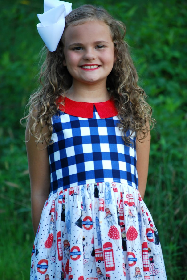 Girls Back to School Dress Gingham Dress London Summer | Etsy