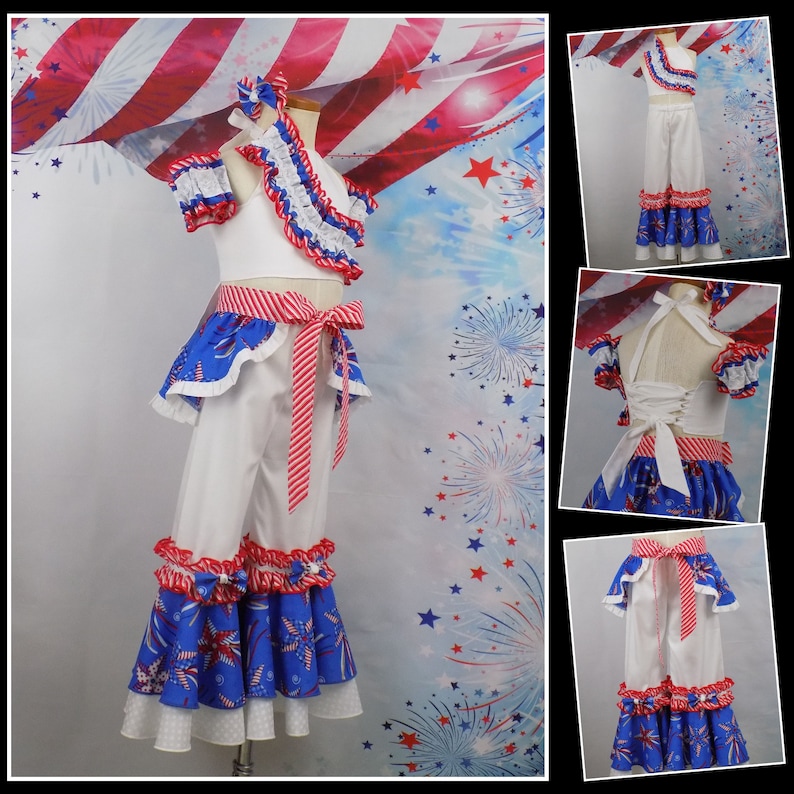Patriotic Pageant Wear Girls 4th of July Outfit Red White - Etsy