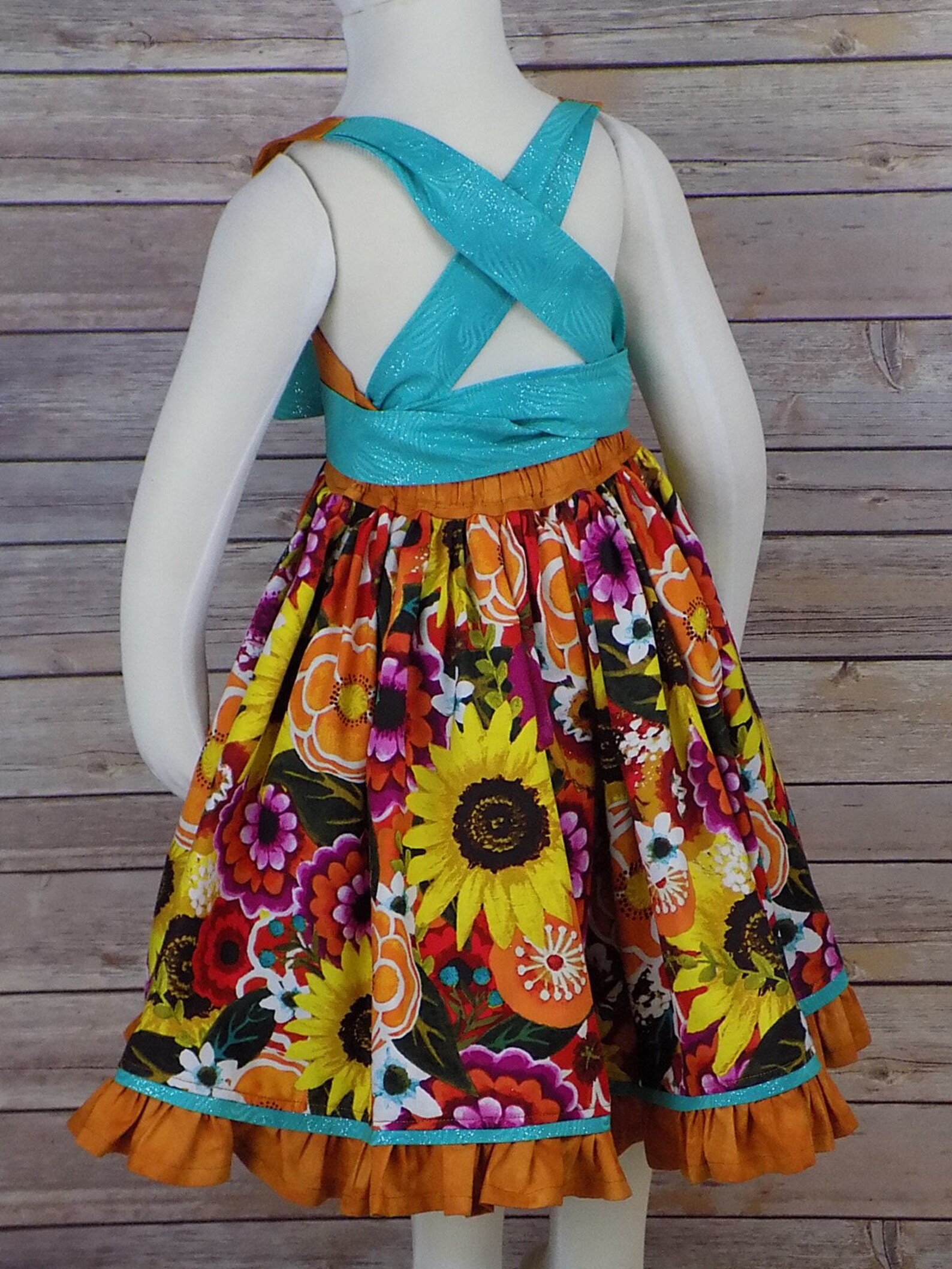 Girls Fall Clothing Girl Fall Dress Sunflower Dress Autumn - Etsy