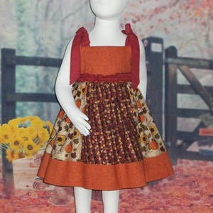 Girl, Fall, Knot Dress, Sunflower, Toddler, Thanksgiving, Pumpkin ...