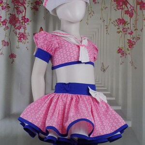 Pageant Pink Sailor Outfit Anchors Girl Sailor, Nautical, Crop Top and ...