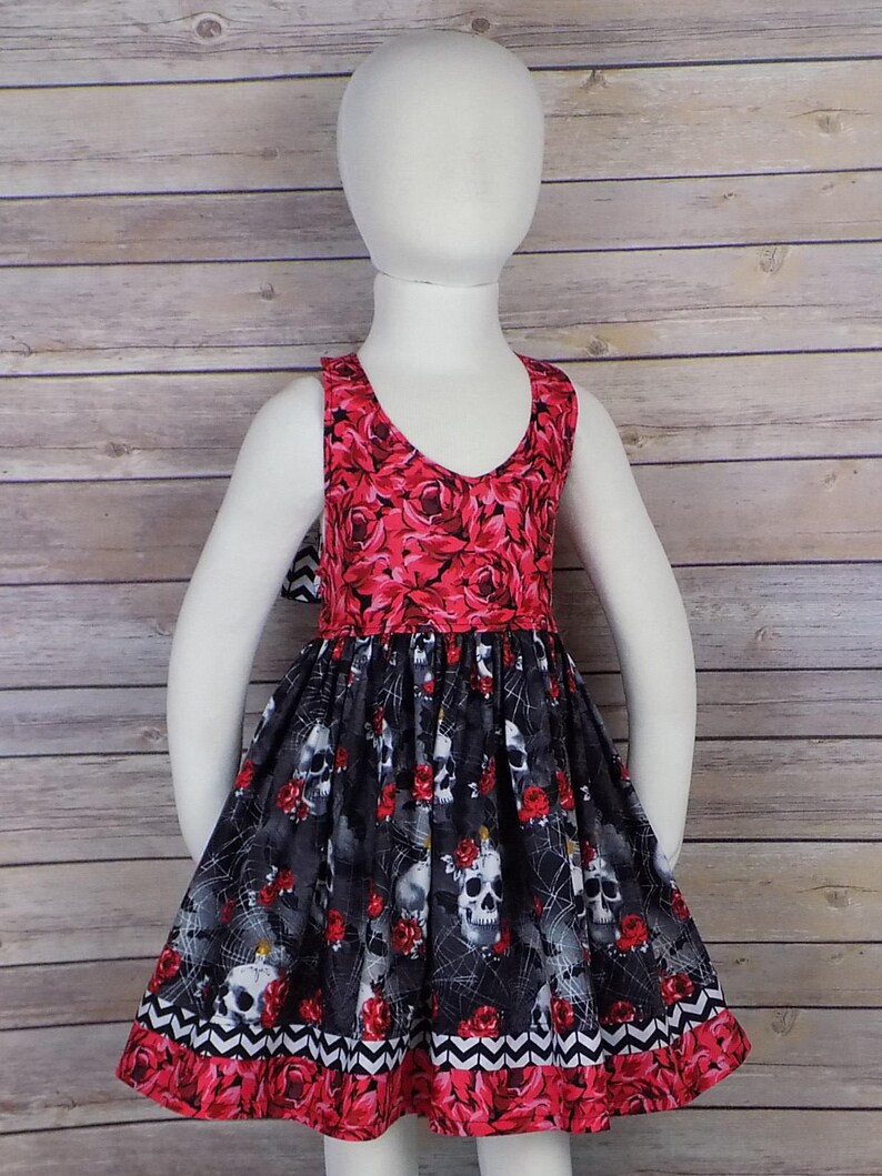 Girl Skull Dress, Day of the Dead, Halloween, Skeleton, Rose, Sugar ...