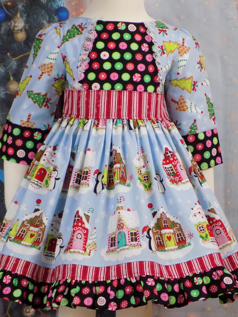 Gingerbread House Dress Girls Christmas Dress Peppermint | Etsy