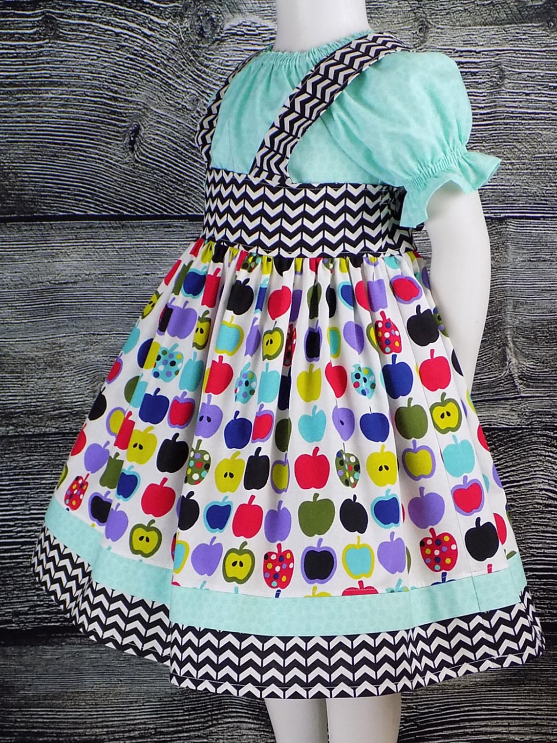 Girls Apple Dress Back to School Dress First Day School - Etsy