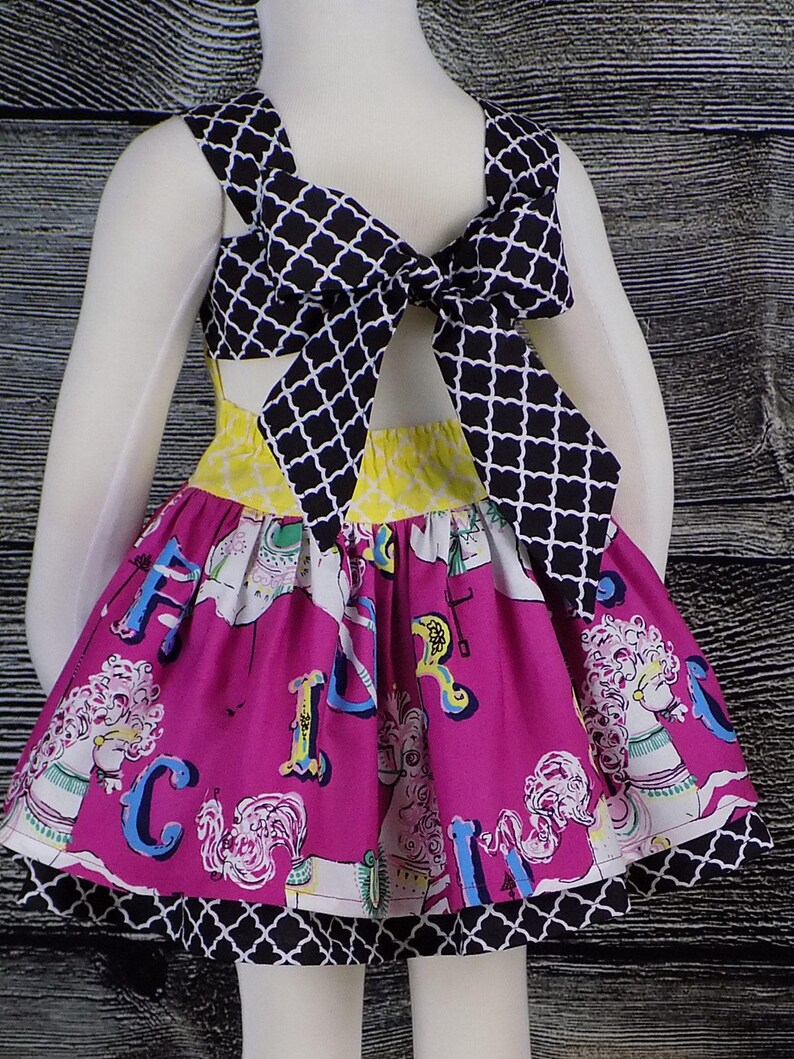 Carousel, Horse, Open Back Dress, Summer Dress, Girls, Pink, Yellow ...