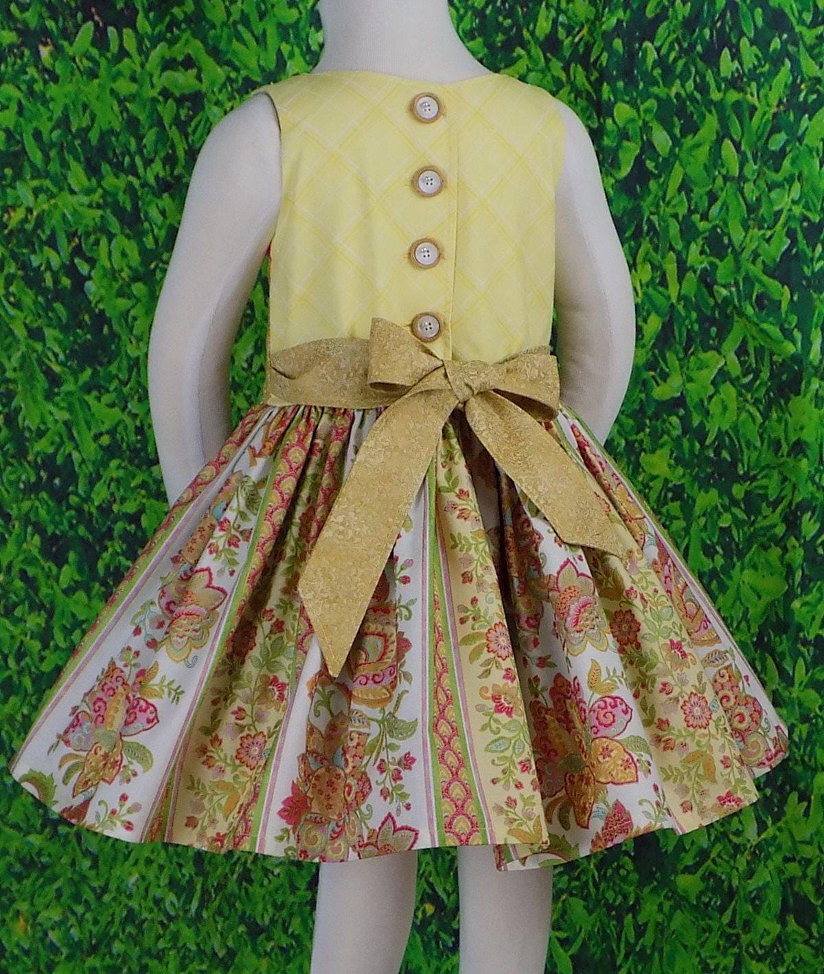 Girls, Spring Dress, Easter Dress, Summer, Toddler, Gold, Pink, Yellow ...