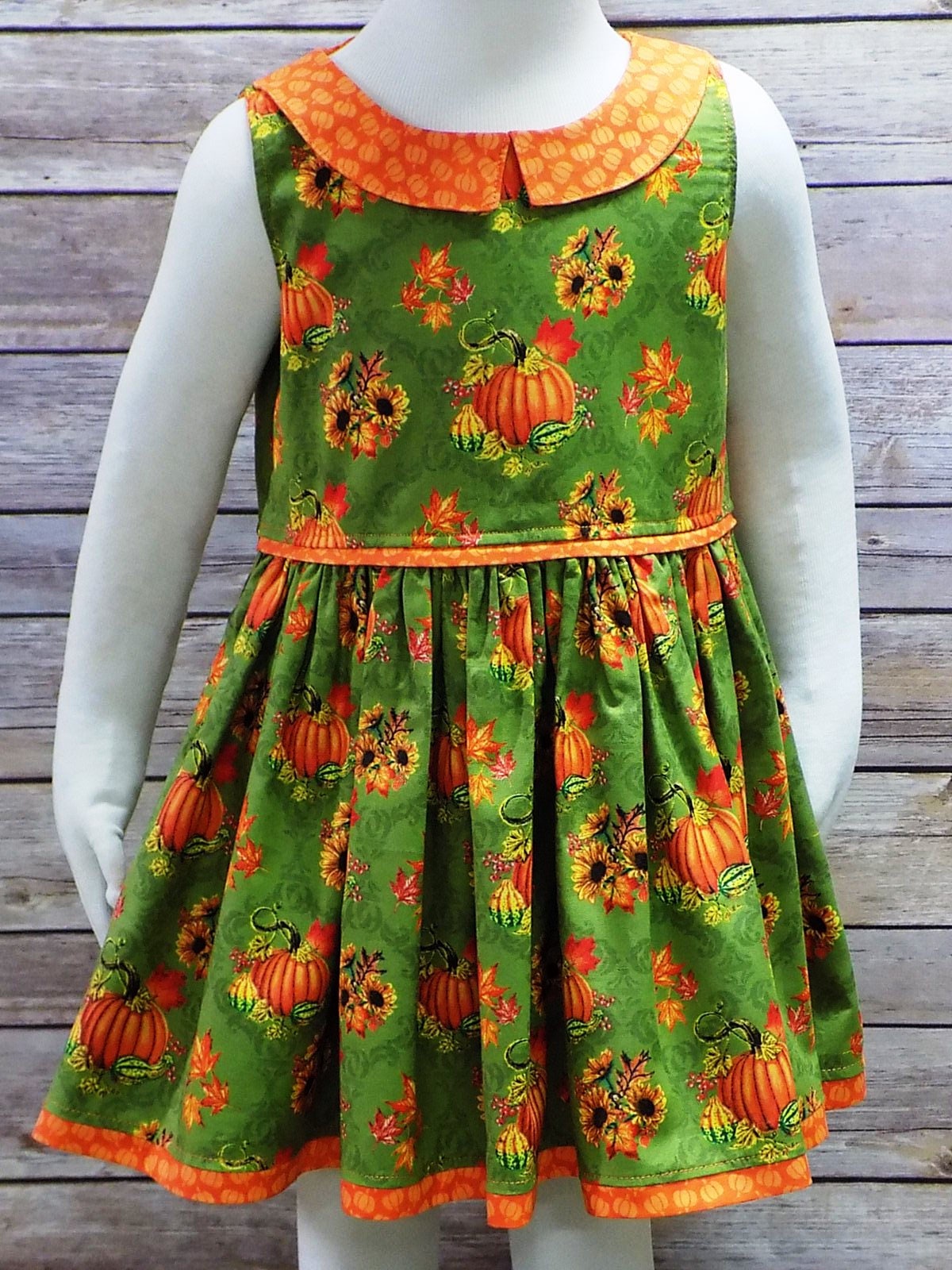 Girl, Fall Dress, Autumn Dress, Thanksgiving Dress, Sunflower, Pumpkin ...