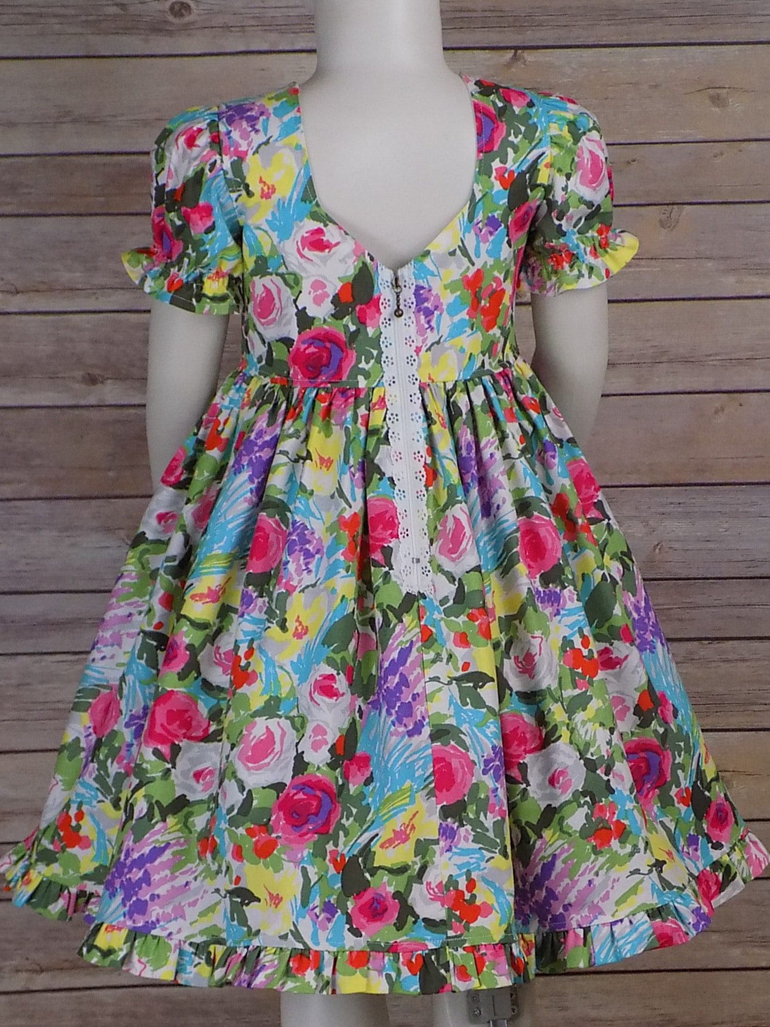 Spring Dress Girls Easter Dress Floral Short Sleeves - Etsy