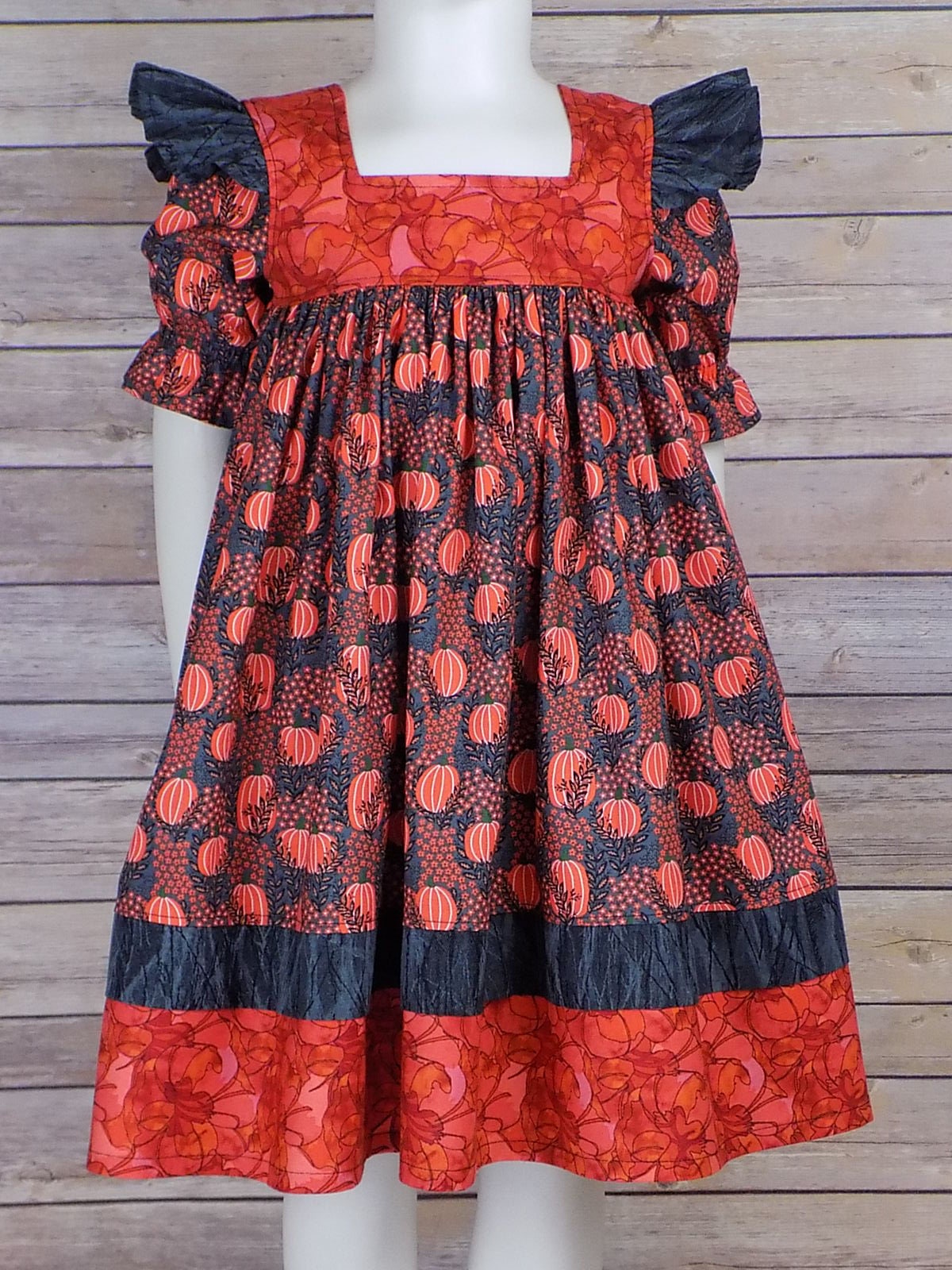 Girls Pumpkin Dress, Halloween Dress, Orange Dress, Fall Dress, Flutter ...