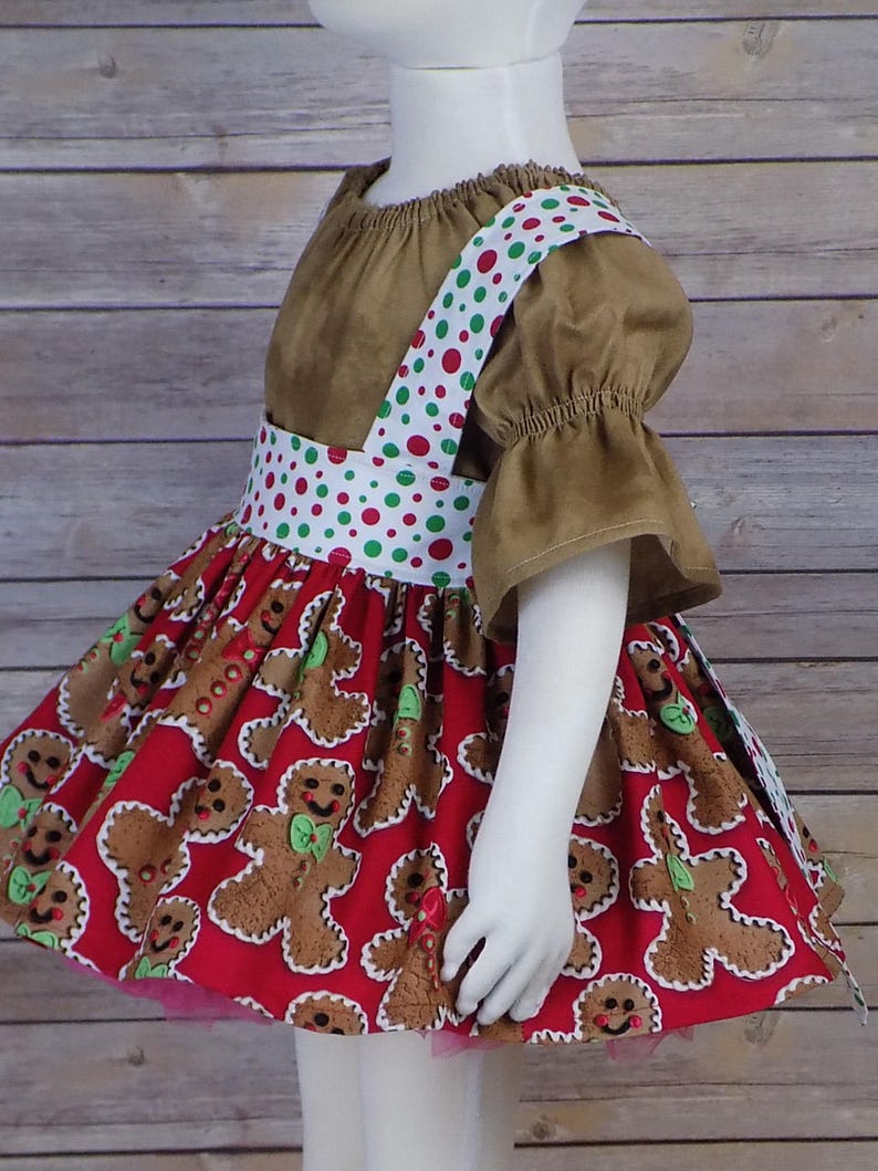 Girls Gingerbread Dress Toddler Christmas Dress Boutique - Etsy