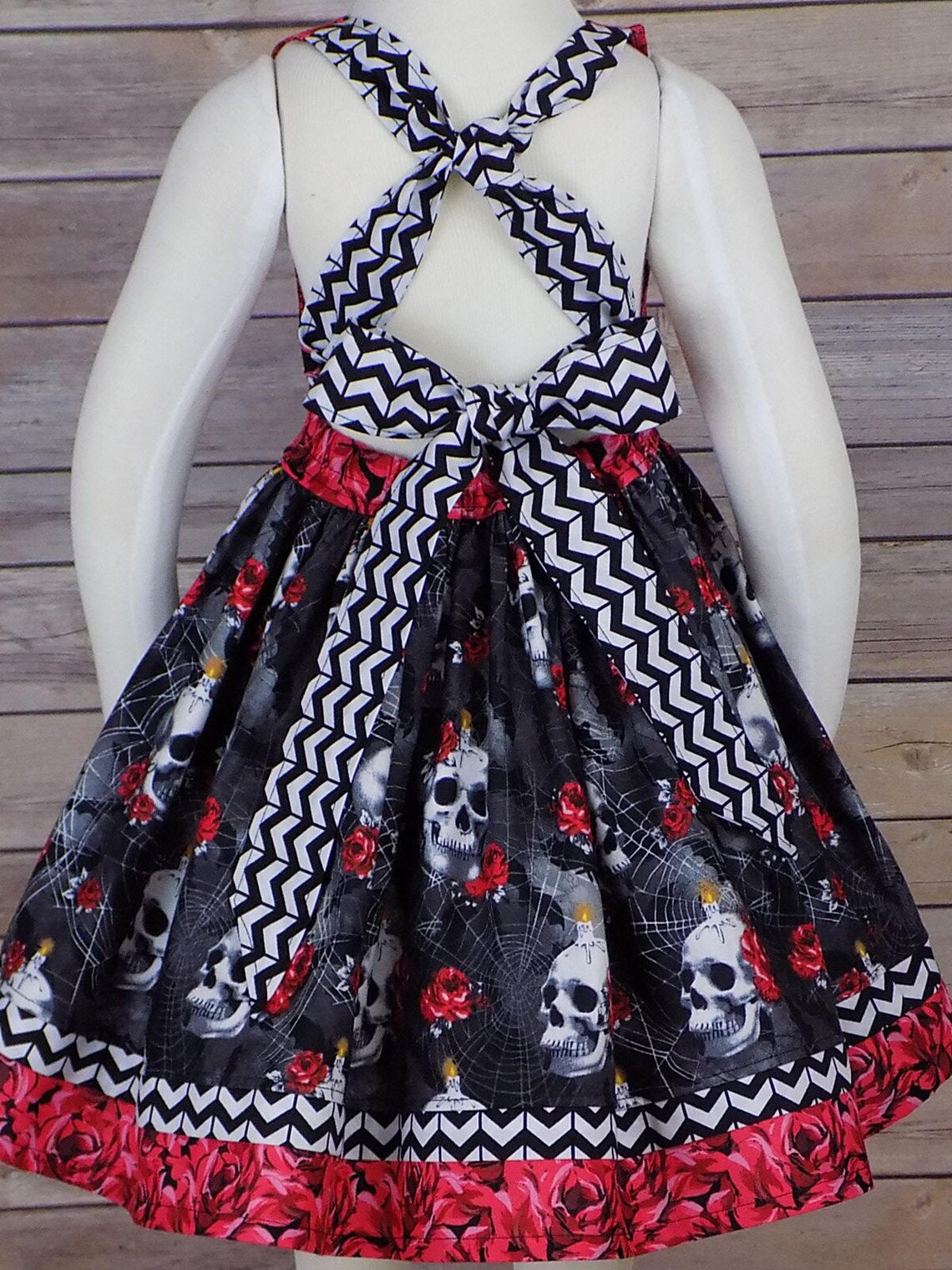Girl Skull Dress, Day of the Dead, Halloween, Skeleton, Rose, Sugar ...