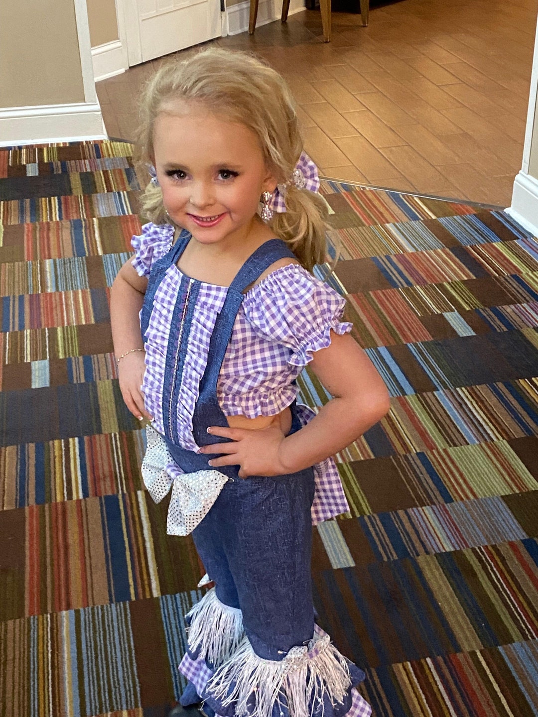 Denim Pageant Overalls, Girls Western Outfit, Denim Wear, Country ...