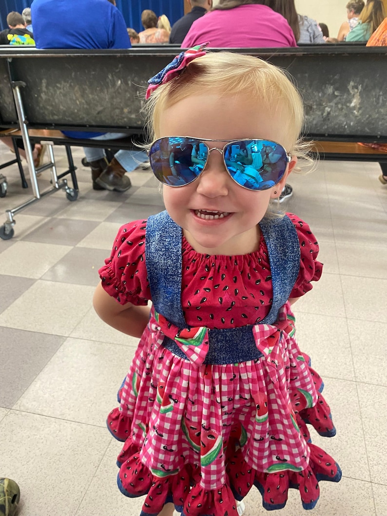 Watermelon Dress Girls Western Dress Country Pageant Denim - Etsy