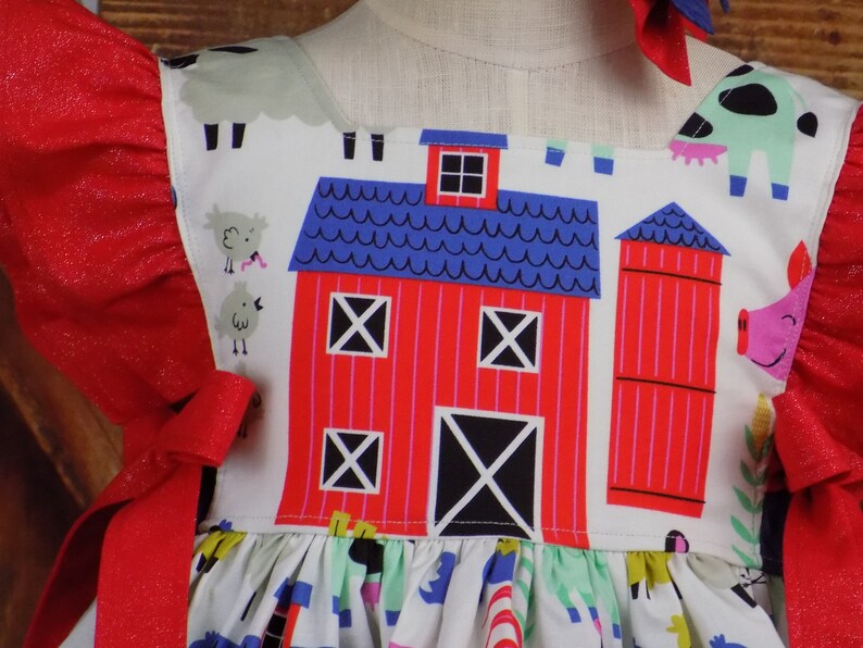 Red Barn Outfit, Girls Farm Outfit, Pageant Wear, Farm Birthday Party ...