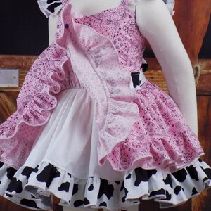Pink Western Dress, Pink Cow Outfit, Pink Birthday, Farm, 1st Birthday ...
