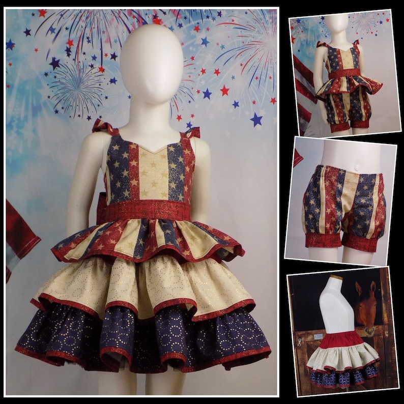 Patriotic Pageant Wear, Girls, Western, Outfit, Patriotic Dress, Red ...