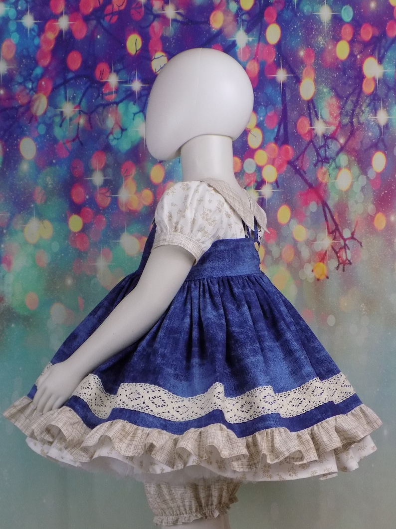 Denim Lace Dress Girl Western Wear Pageant OOC Outfit - Etsy