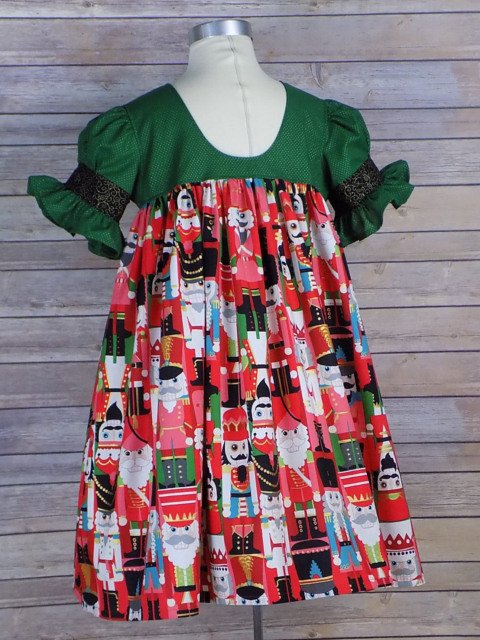 Nutcracker Christmas Dress, Girls, Christmas, Red, Green, Holiday ...