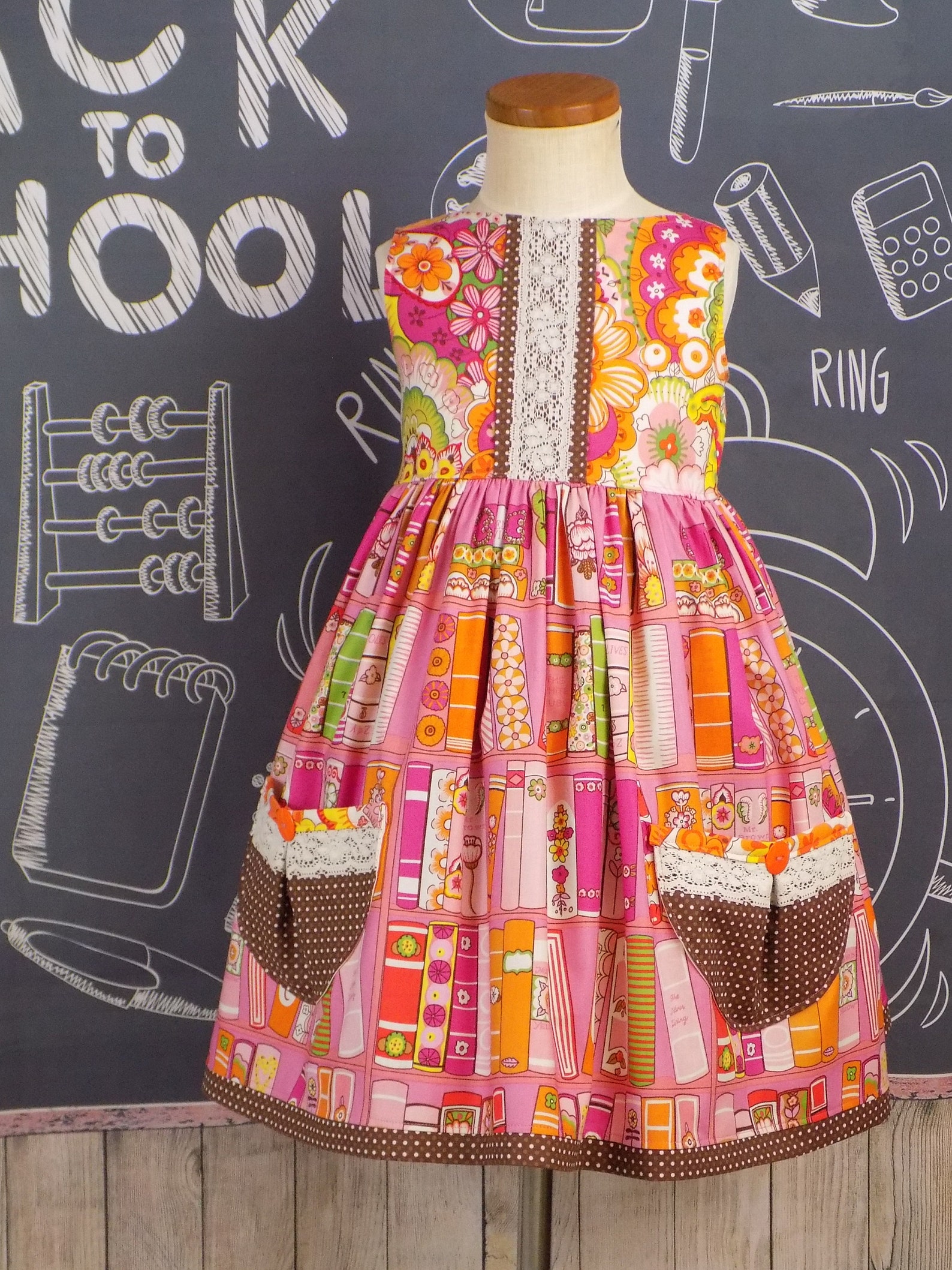 Book Dress School Dress Back to School First Day Reading | Etsy