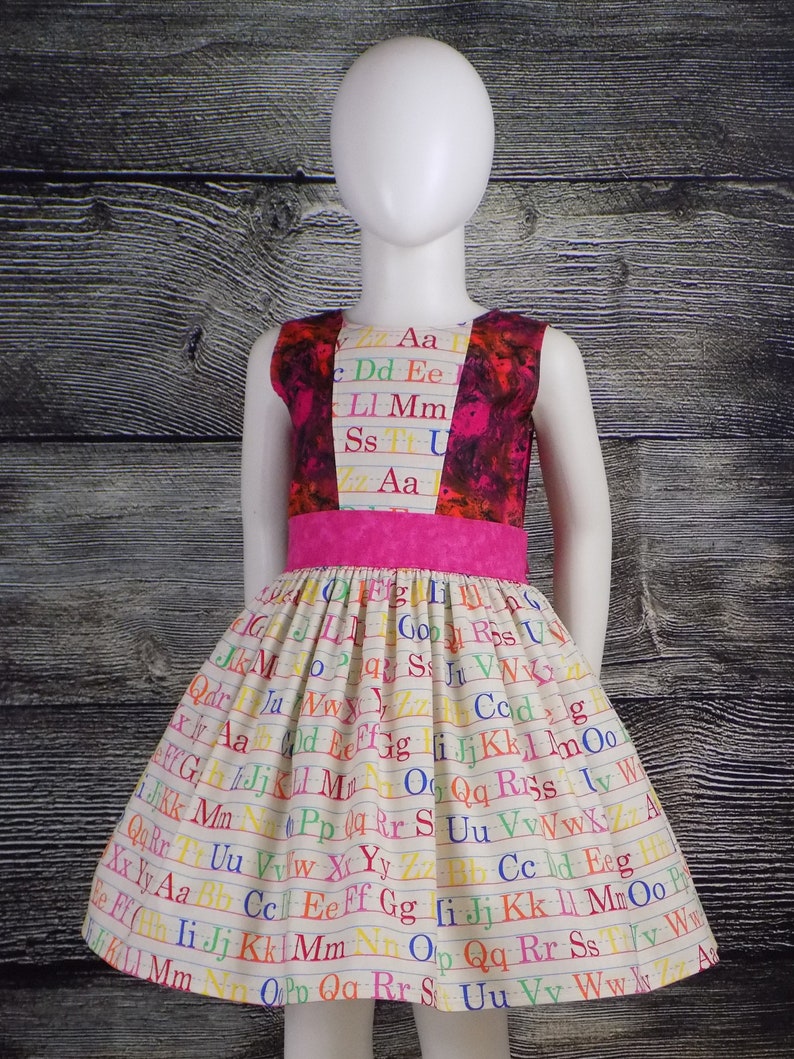 Girls ABC School Dress Outfit Back to School Alphabet - Etsy