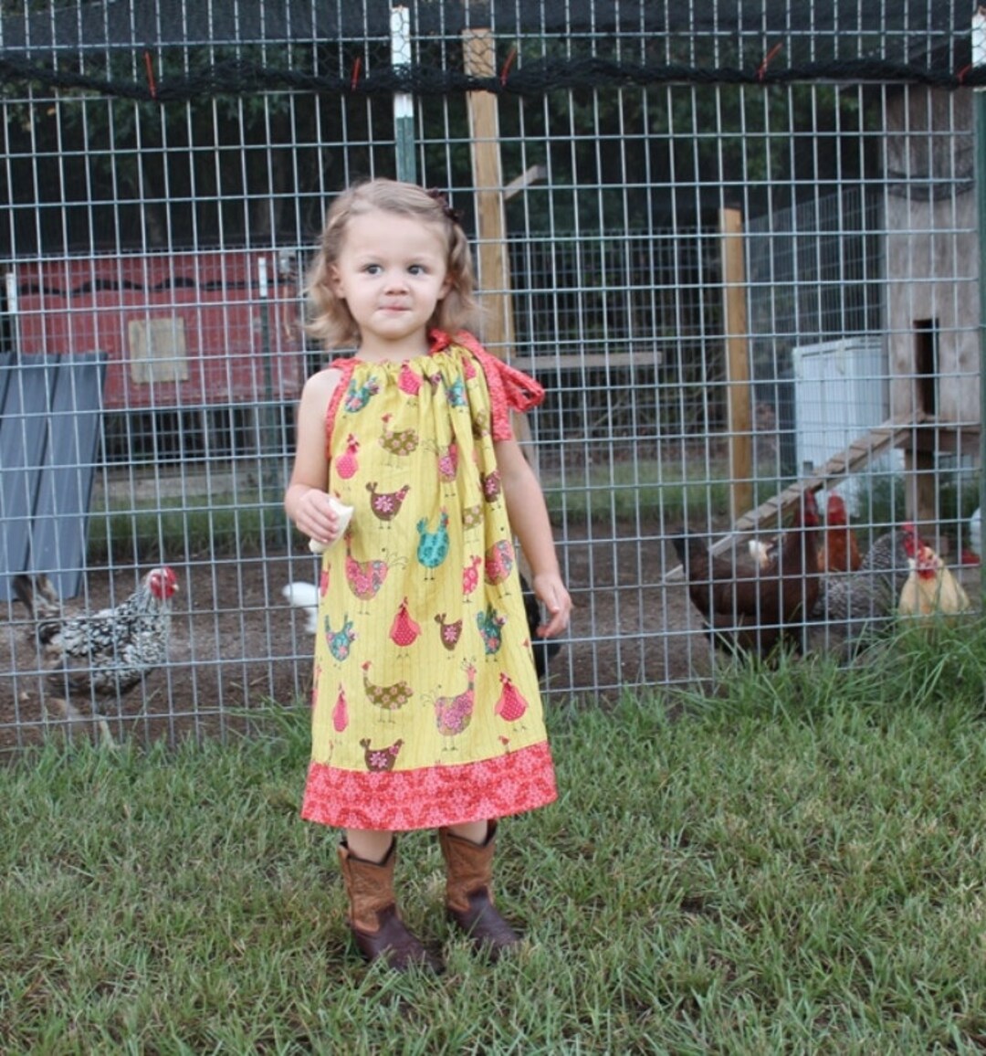 Girl Chicken Dress, Rooster, Toddler, Pillowcase Dress, Birthday ...