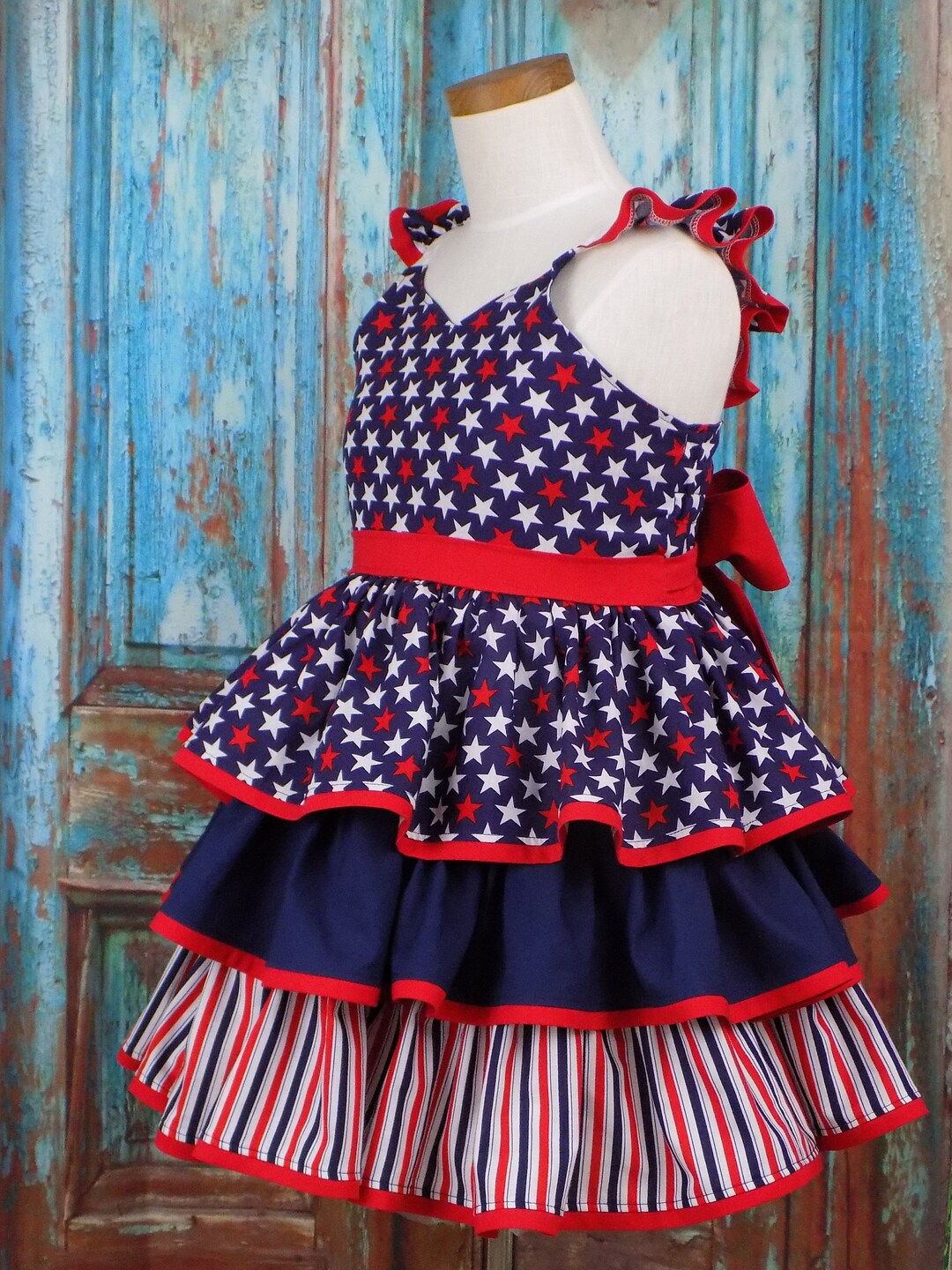 Patriotic Pageant Wear, Girls, Western, Outfit, Patriotic Dress, Red ...