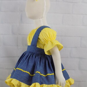 Yellow Denim Pageant Wear, Girl Western Dress Bloomers Set, Country ...