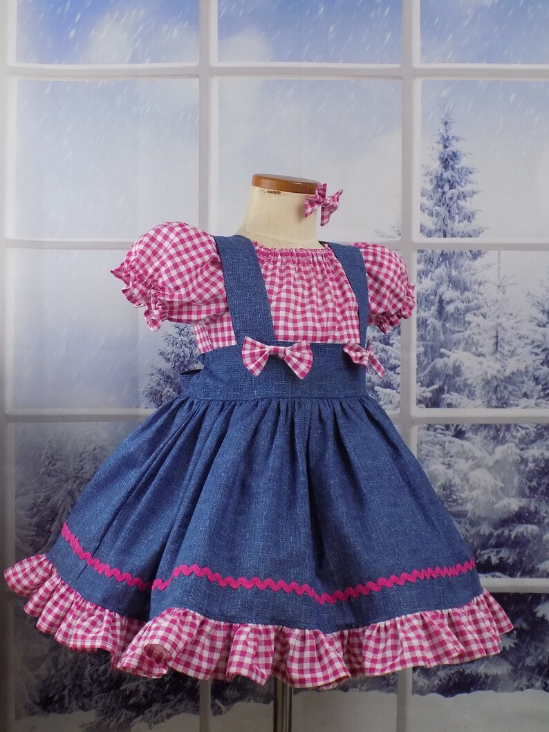 Denim Pageant Wear Pink Girl Western Dress Country Western | Etsy