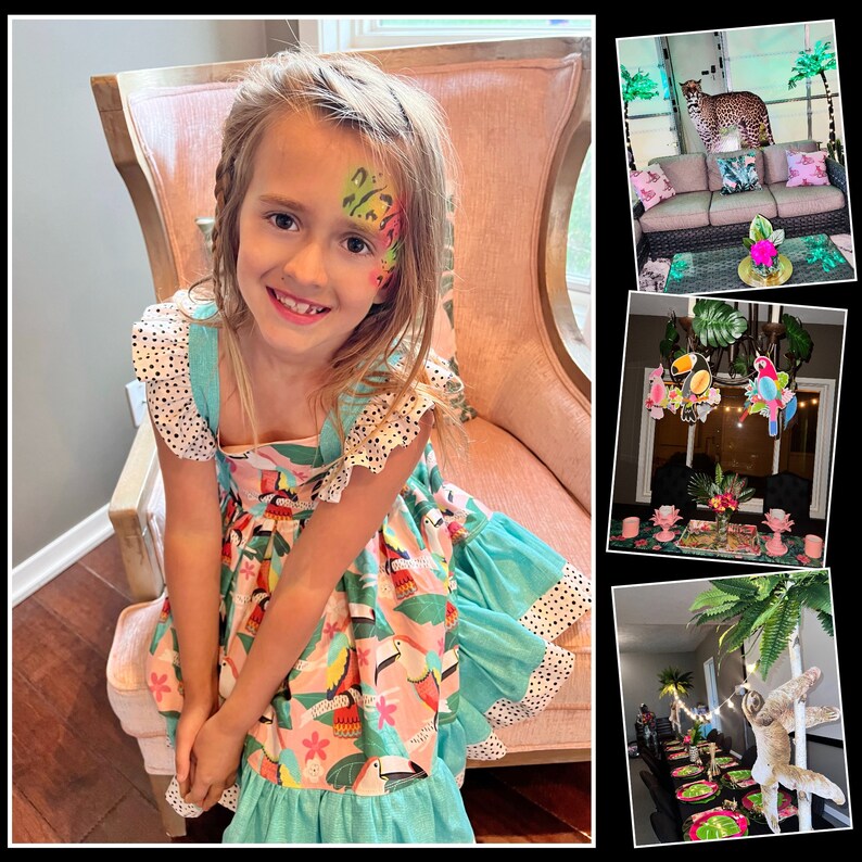 Parrot Jungle Dress, Jungle Pageant Wear, Toucan, Amazon, Girls, Ruffle ...