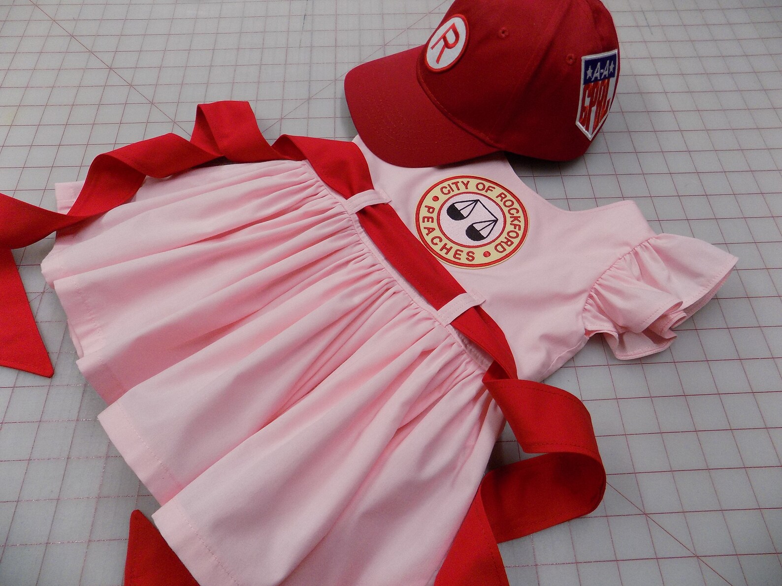 Baseball Dress Girls Peach Red Uniform Costume Pageant - Etsy