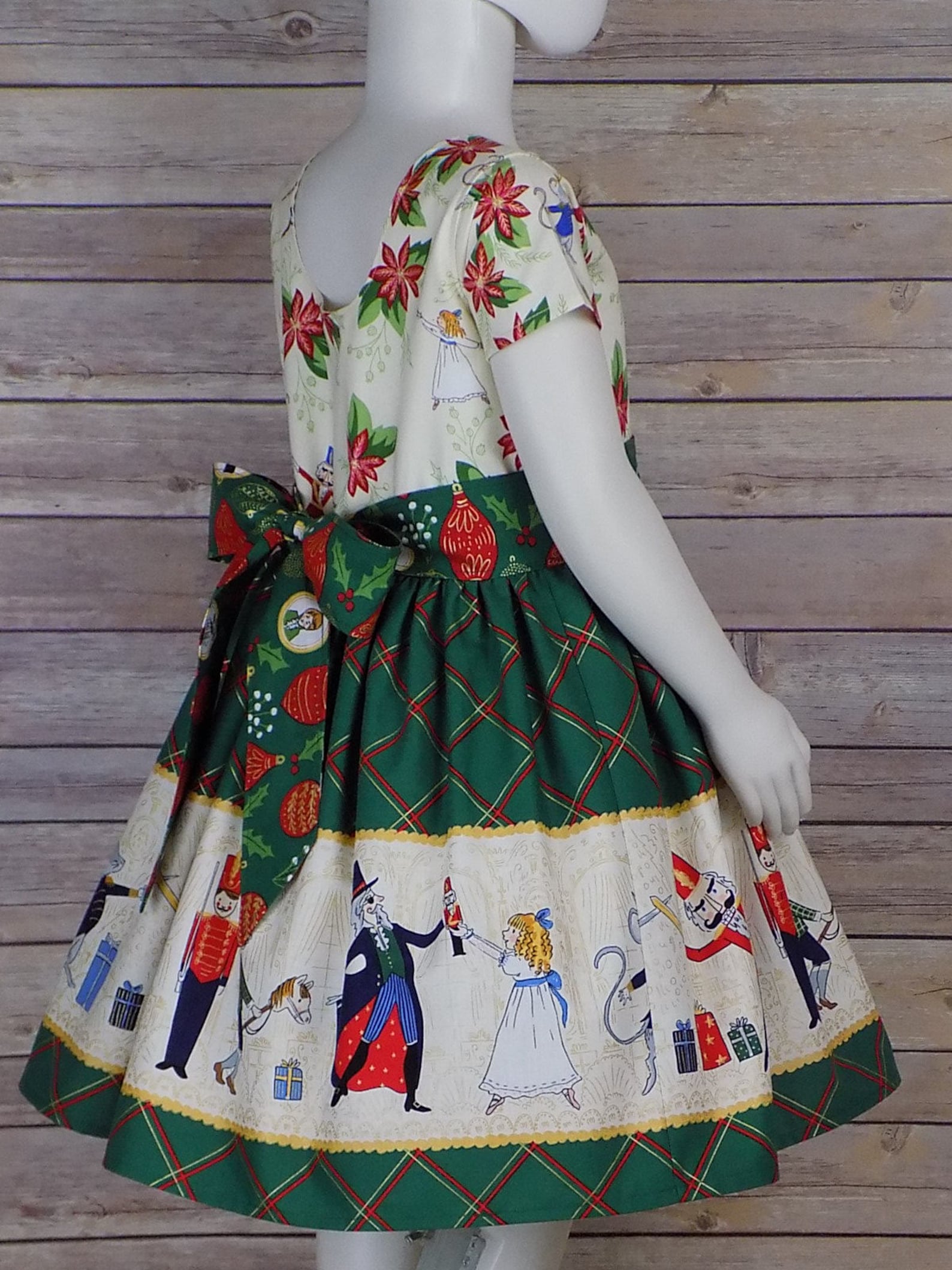 Girls Nutcracker Dress Christmas Dress Plaid Red Green - Etsy