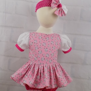 Pink Floral and White Eyelet Casual Wear Set for Pageant, Sportswear ...