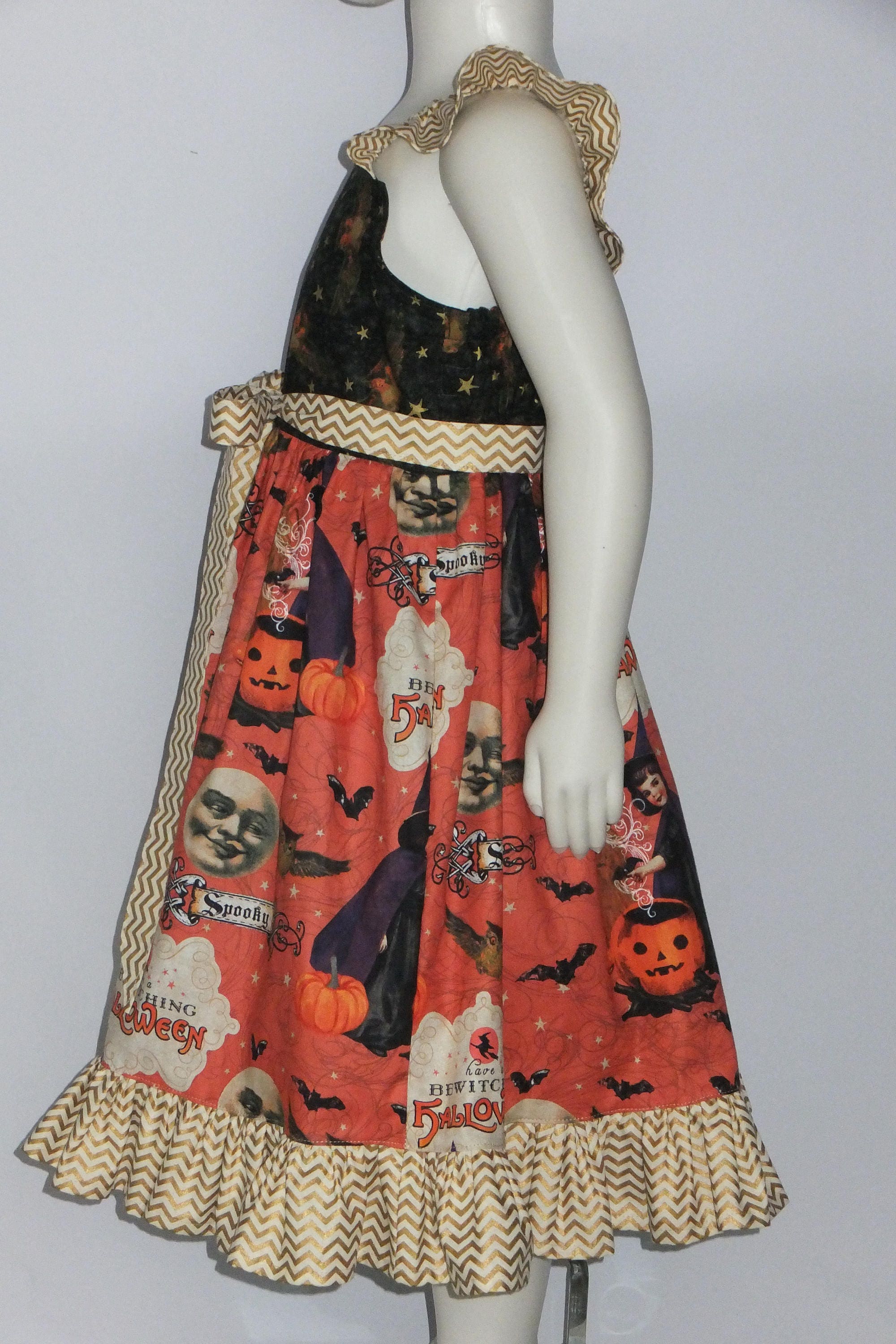 Girls Halloween Dress, Toddler Halloween Dress, Baby, Witch Dress ...