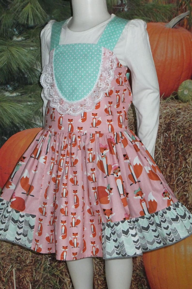 Girls Pink Fox Dress Toddler Fall Dress Woodland Dress | Etsy