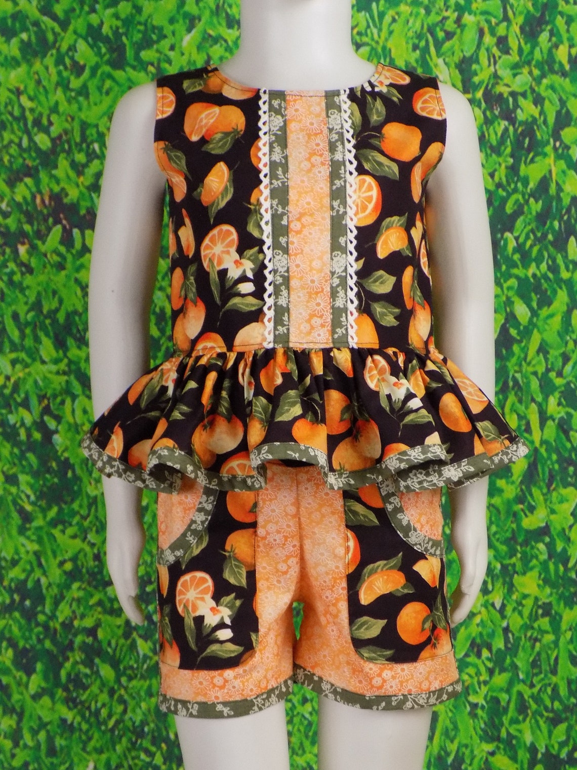 Girls Orange Outfit Oranges Fruit Citrus Top Short Set | Etsy