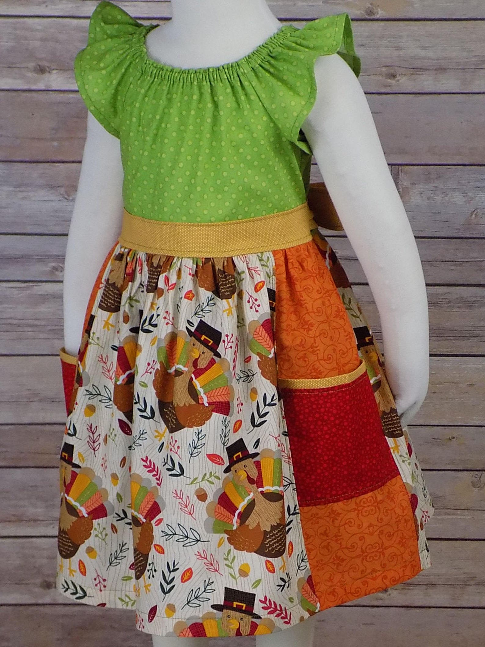 2T Thanksgiving Dress, Turkey Dress, READY to SHIP, Thanksgiving Outfit ...