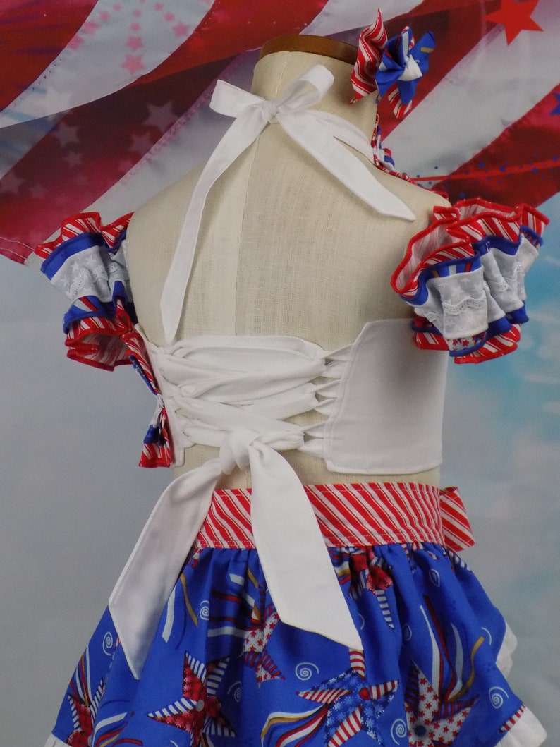 Patriotic Pageant Wear Girls 4th of July Outfit Red White - Etsy