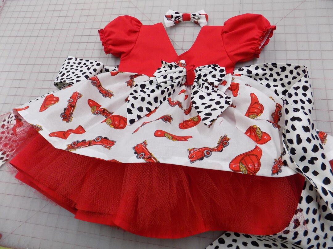 Girls Fire Truck Dress, Fire Department, Fireman, Dalmatian, Pageant ...